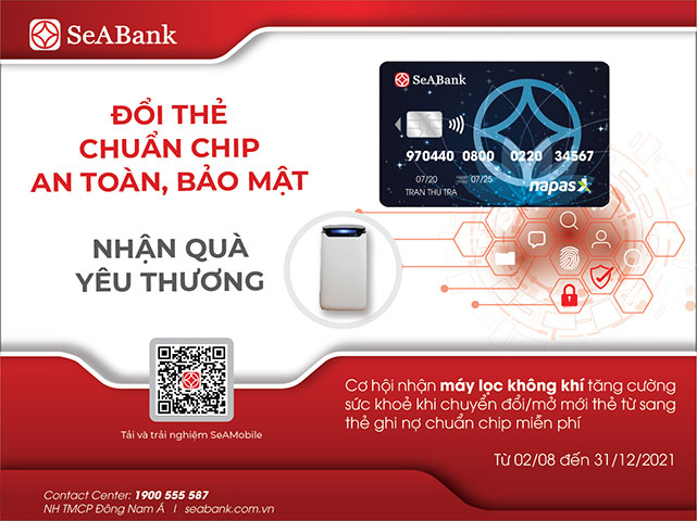 SeABank miễn phí chuyển đổi/ mở mới thẻ chip cùng nhiều quà tặng hấp dẫn